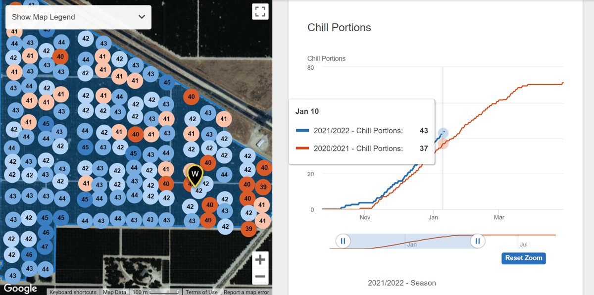 2024 California Pistachio Chill Hours Report & Map